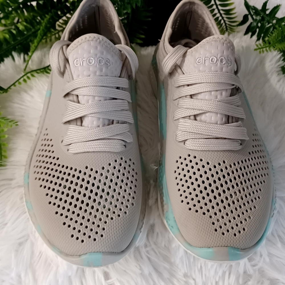 Womens Crocs Literide Running Sneakers Gray,/Teal Sz … - Gem